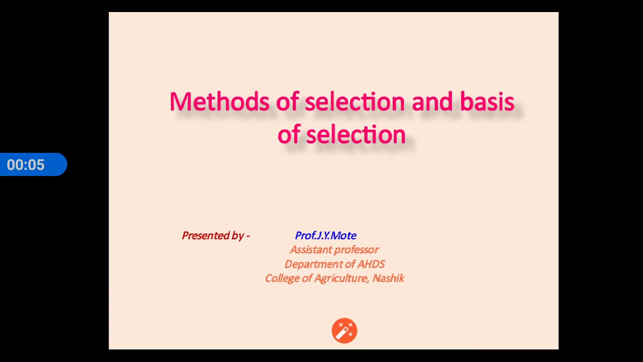 Lect.9 Methods of selection & Basis of selection - YouTube