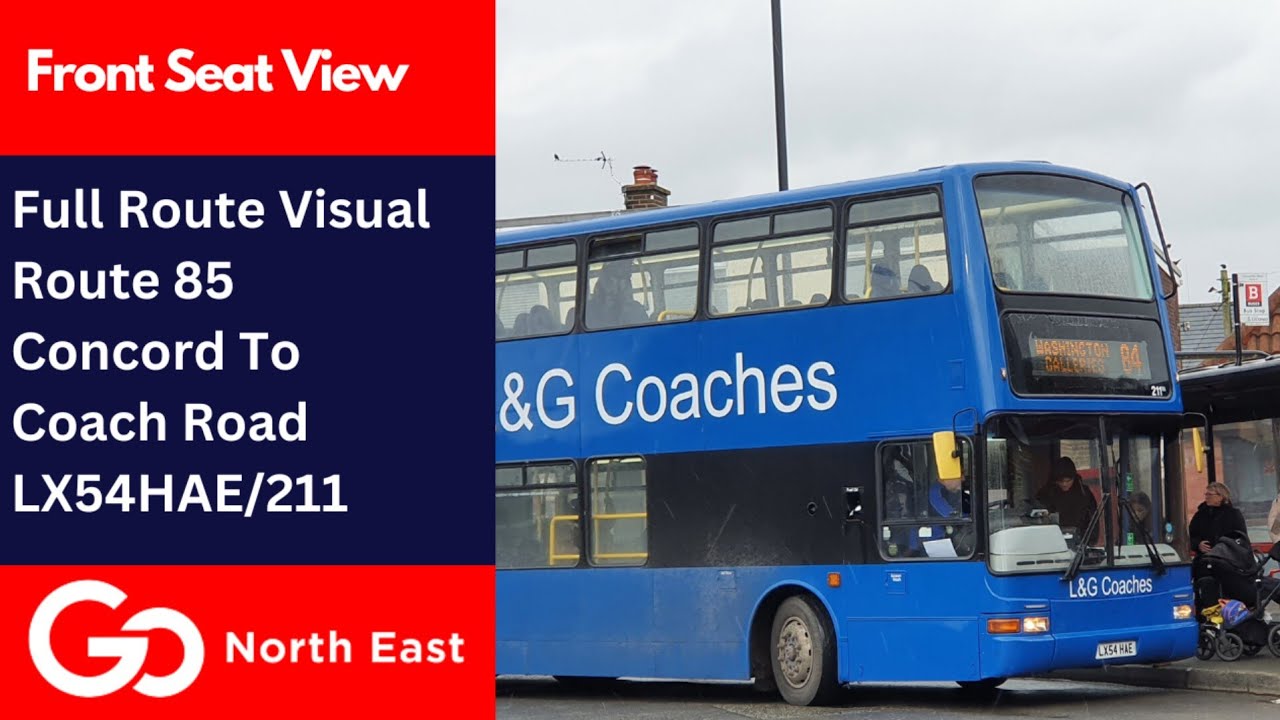 Full Route Visual | Go North East Bus Route 85 - Concord To Coach Road ...