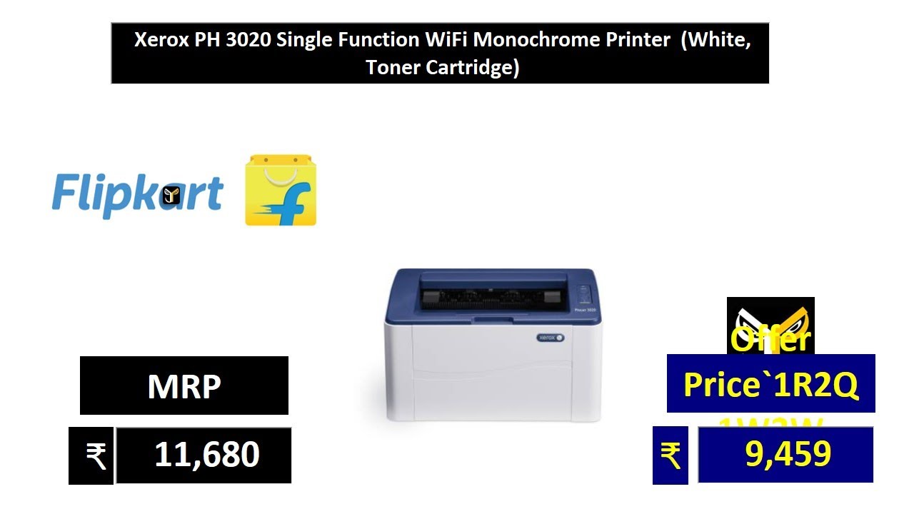 Xerox PH 3020 Single Function WiFi Monochrome Printer White, Toner ...