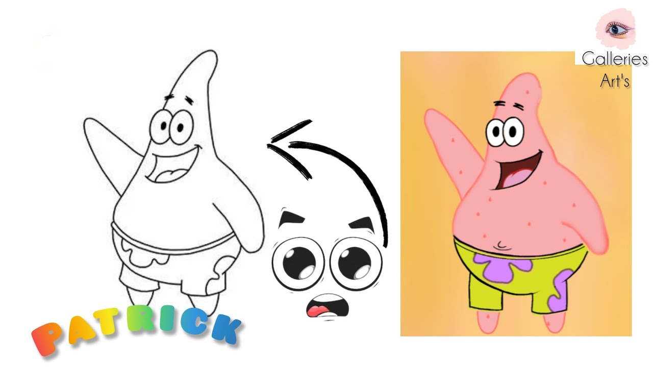 How to draw Patrick star|| how to draw Patrick star in ibis paint x # ...