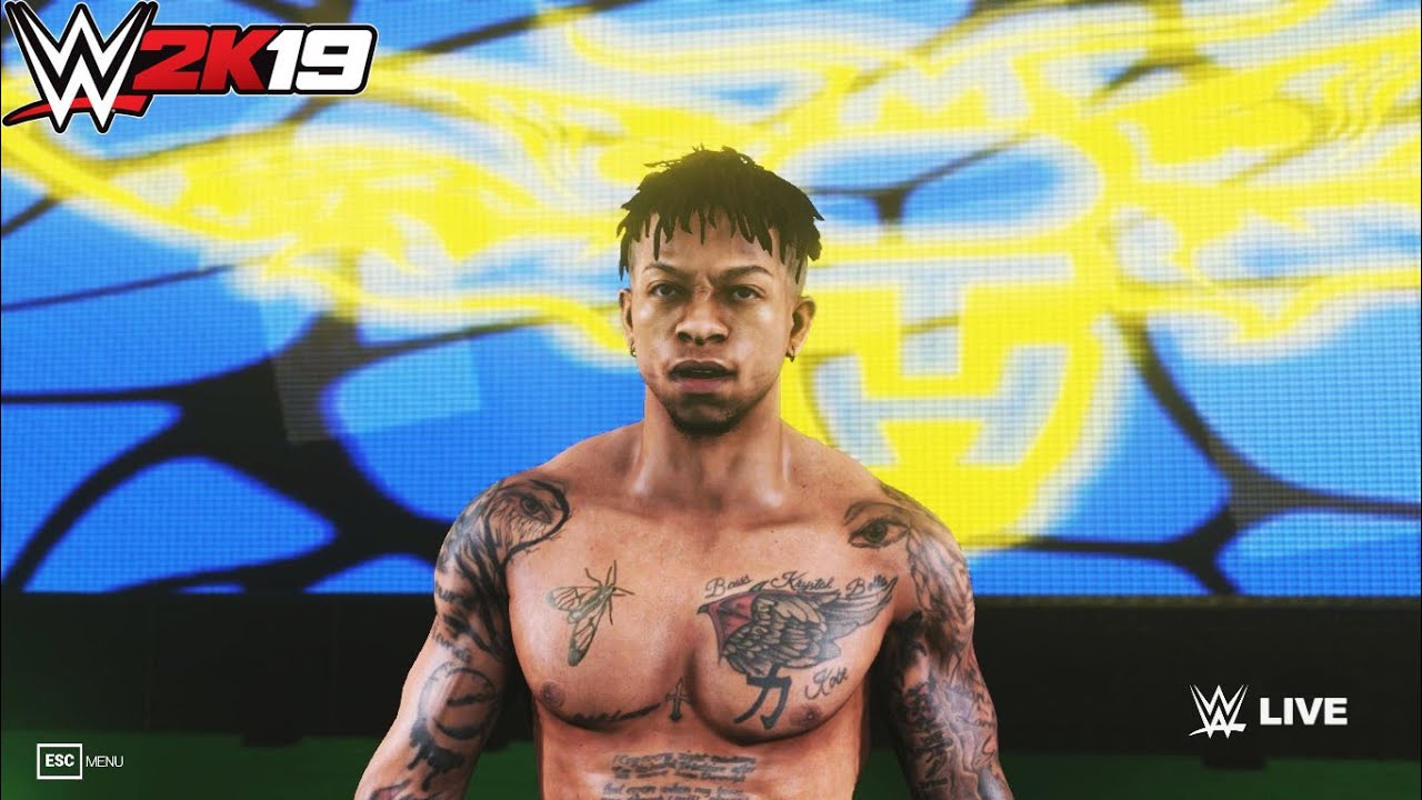 WWE 2K19(Pc Mods): Lio Rush NXT'20 Updated Model, Tattoos,Hair& Attire ...