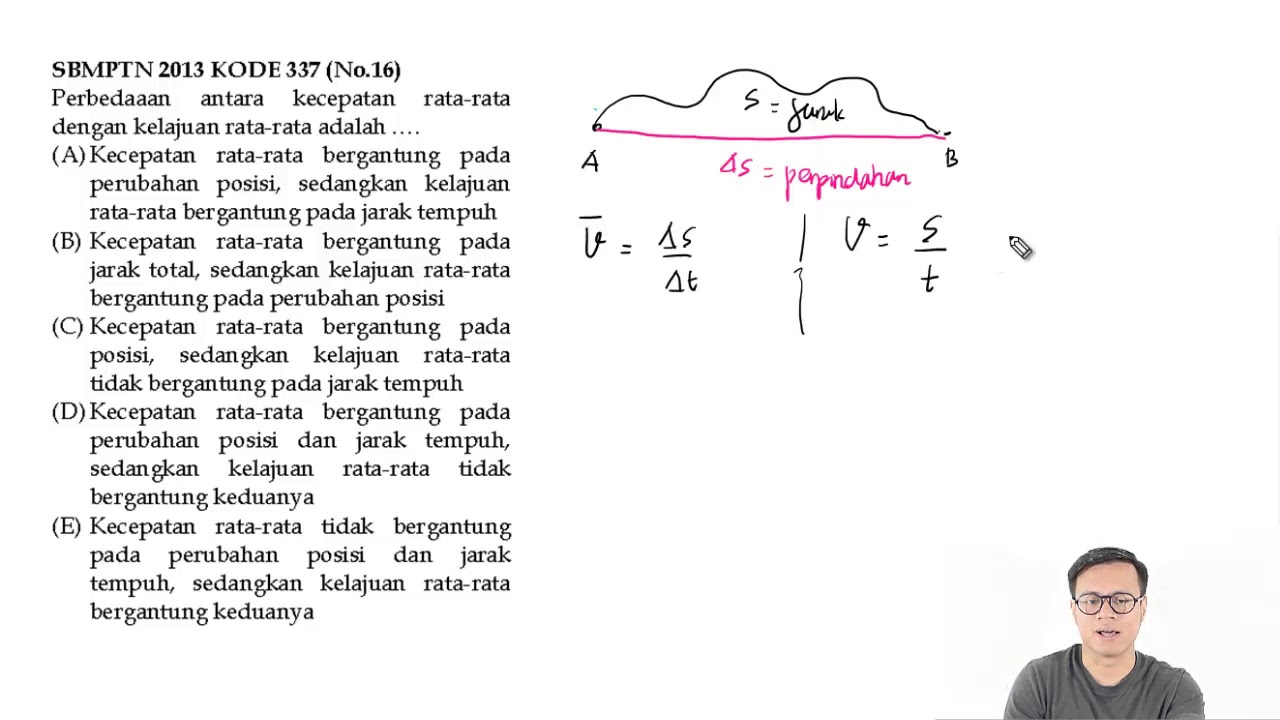CONTOH SOAL GERAK LURUS | MENCARI KECEPATAN RATA-RATA & KELAJUAN RATA ...