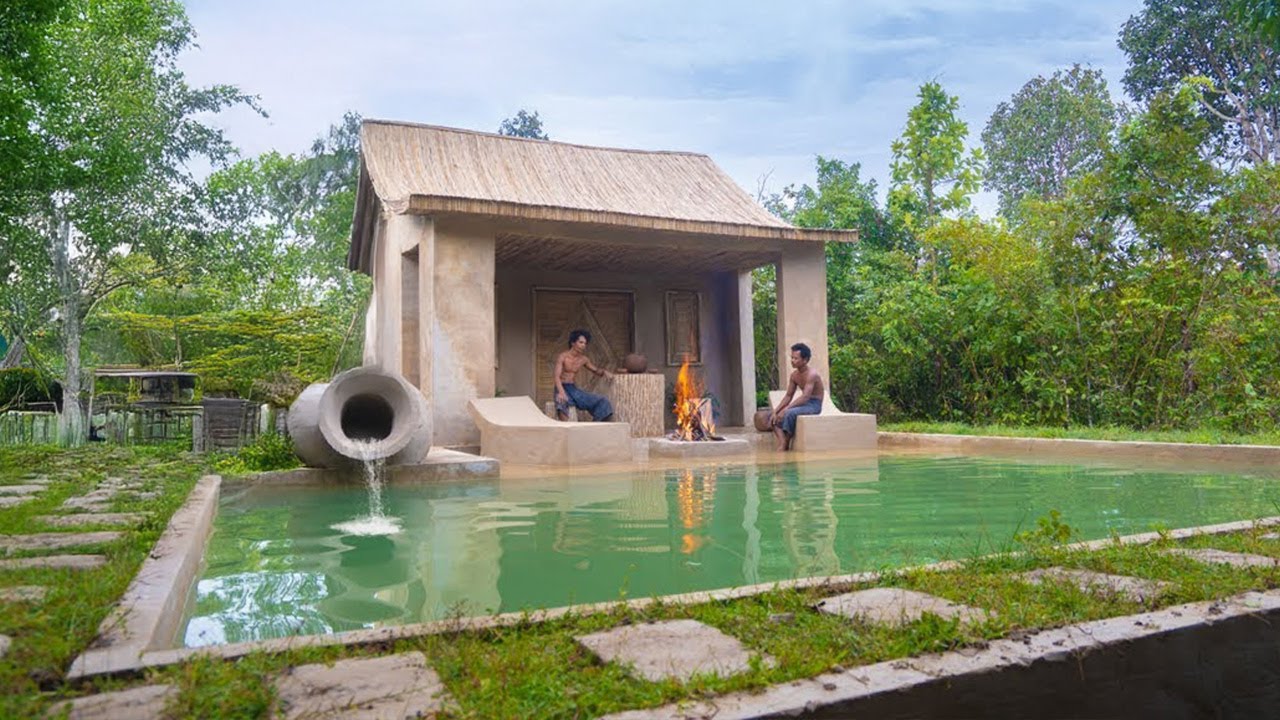 Jungle Life at Its Finest: Building a Stunning Bamboo Villa with a Pool ...