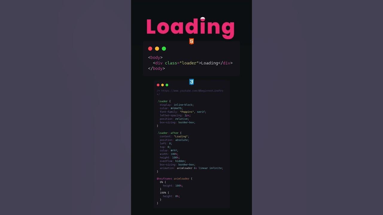 Create Animated Loading Using Html Css Cssloader Frontend