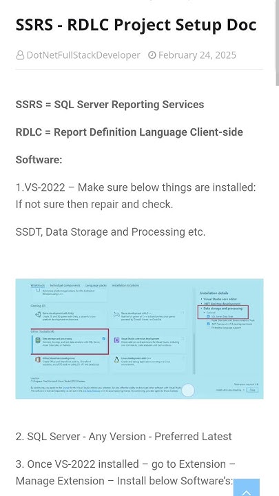 How to Setup SSRS in Visual Studio | RDLC | Required Software's ...