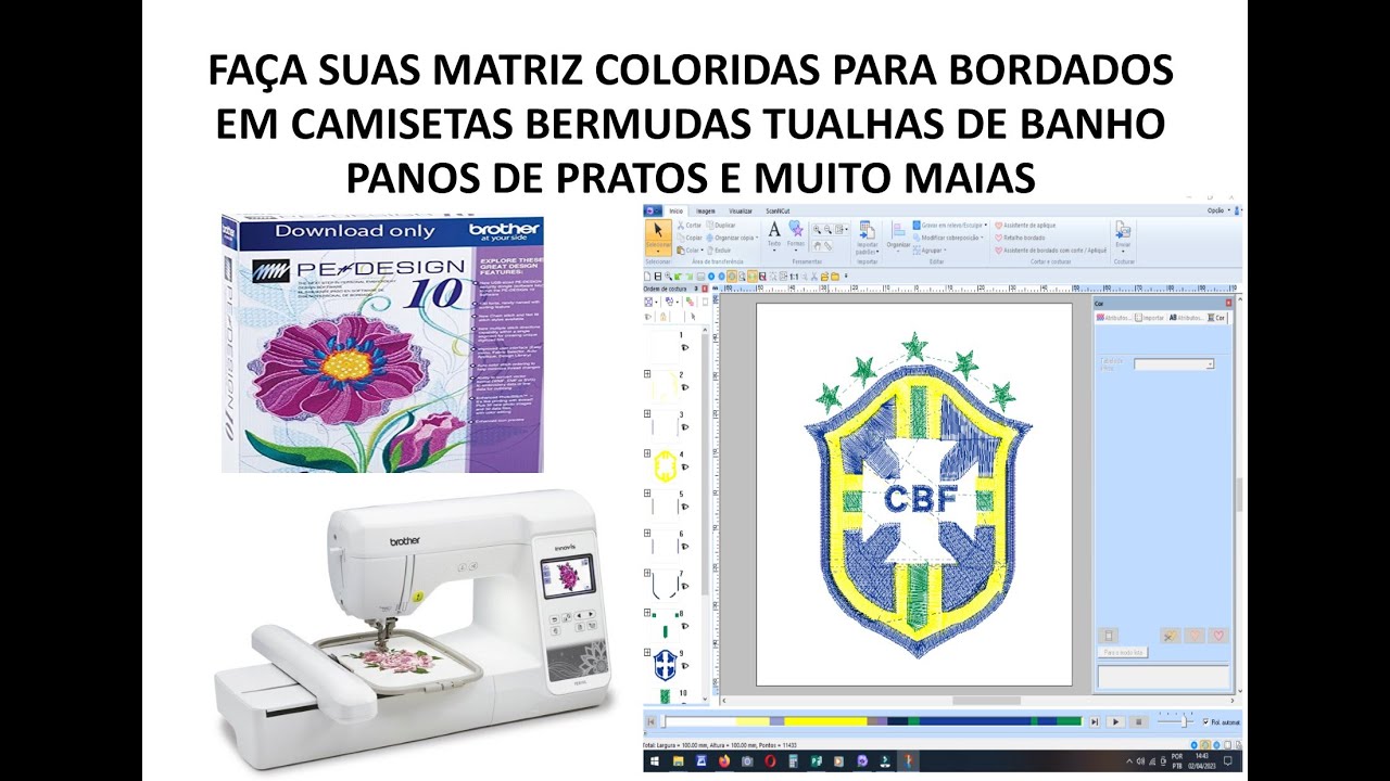 COMO FAZER UMA MATRIZ DE BORDADOS COLORIDA - YouTube