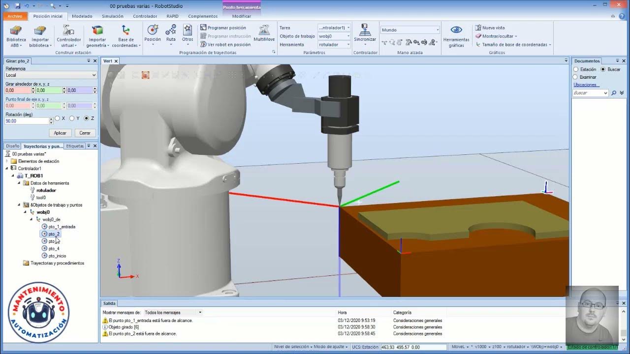 4 Realización de trayectorias - robot studio - YouTube
