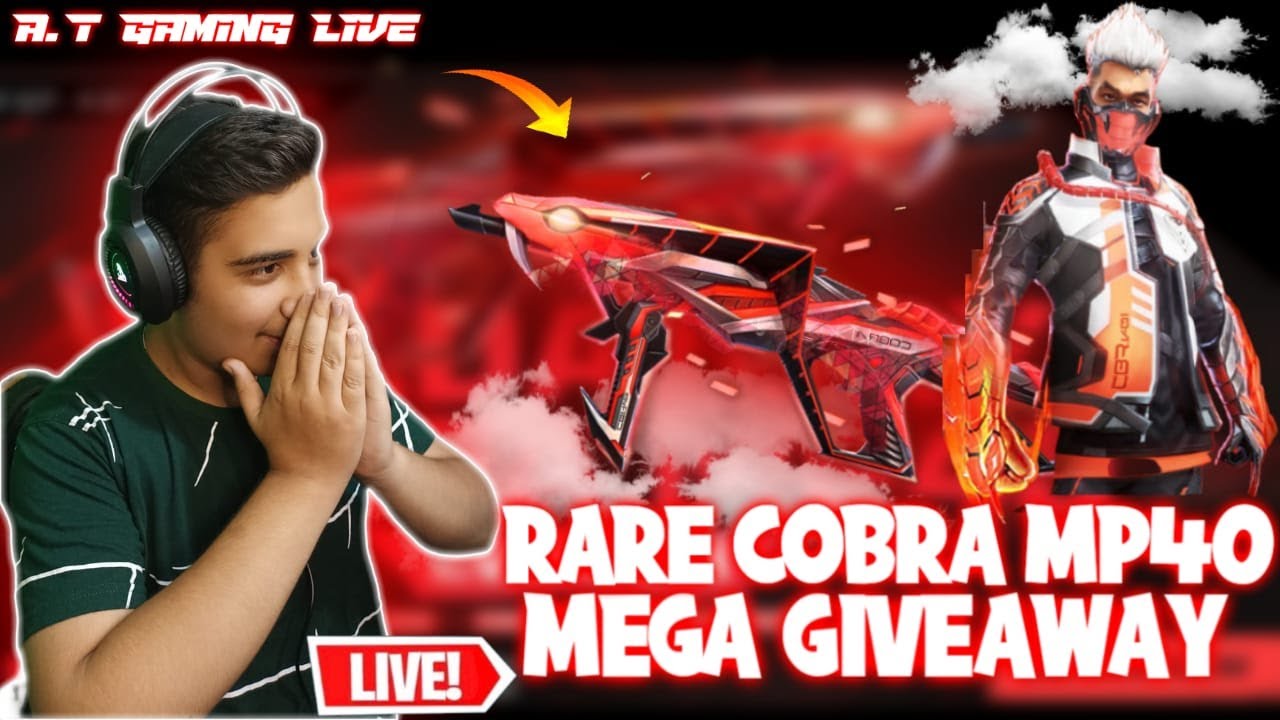 RARE COBRA MP40 GIVEAWAY | FF LIVE GIVEAWAY | TEAM CODE |CUSTOM ROOM ...