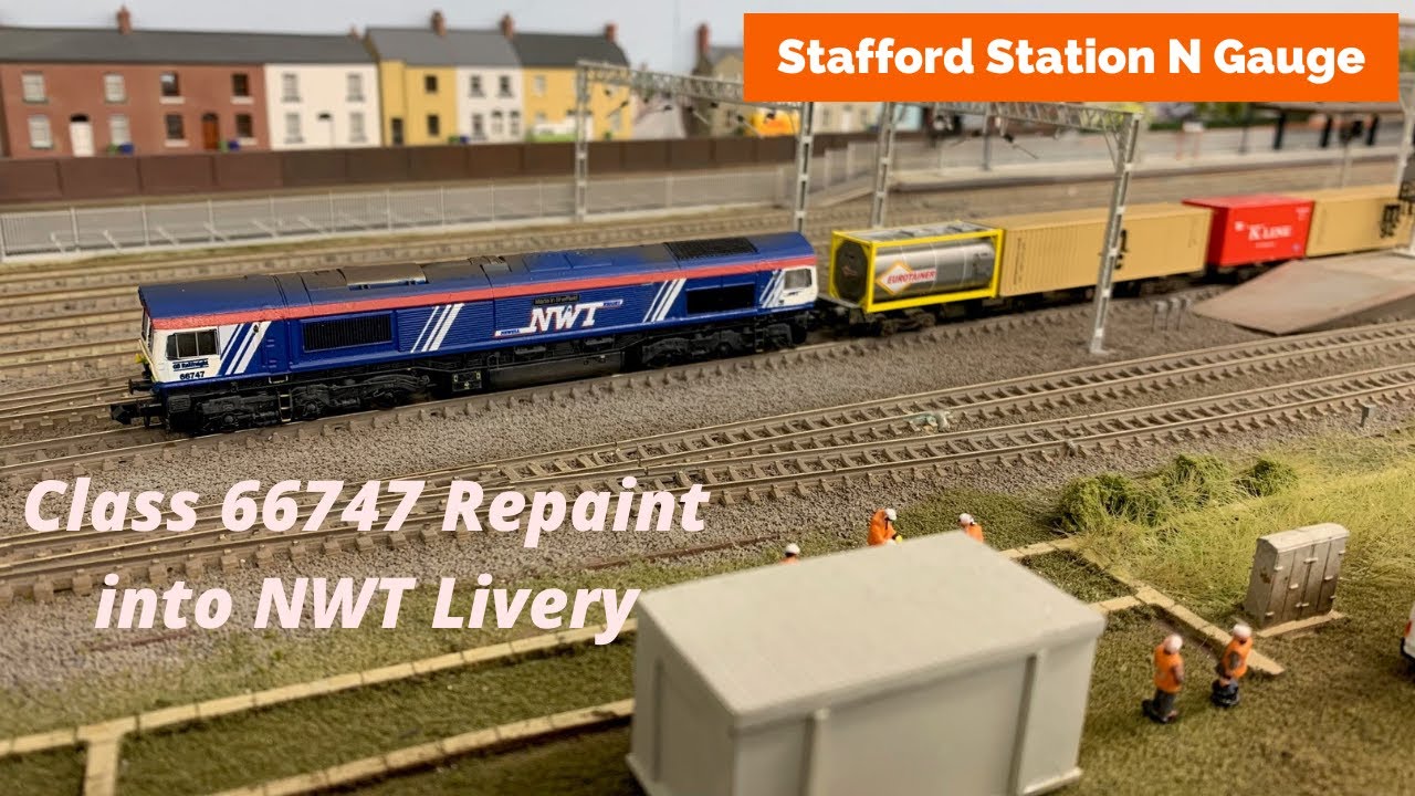 N Gauge Class 66747 Repaint into NWT Livery - YouTube