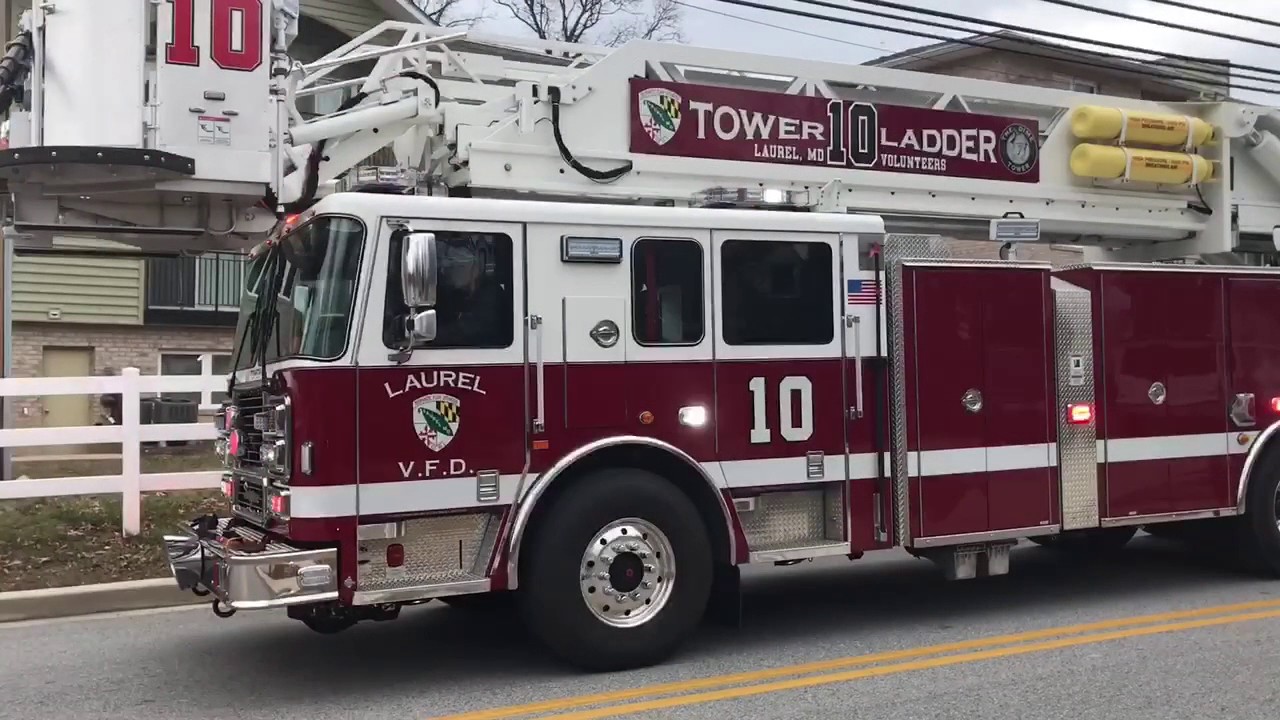 2016 PGFD Laurel New Tower 810 & Anne Arundel Engine 272 Responding To ...