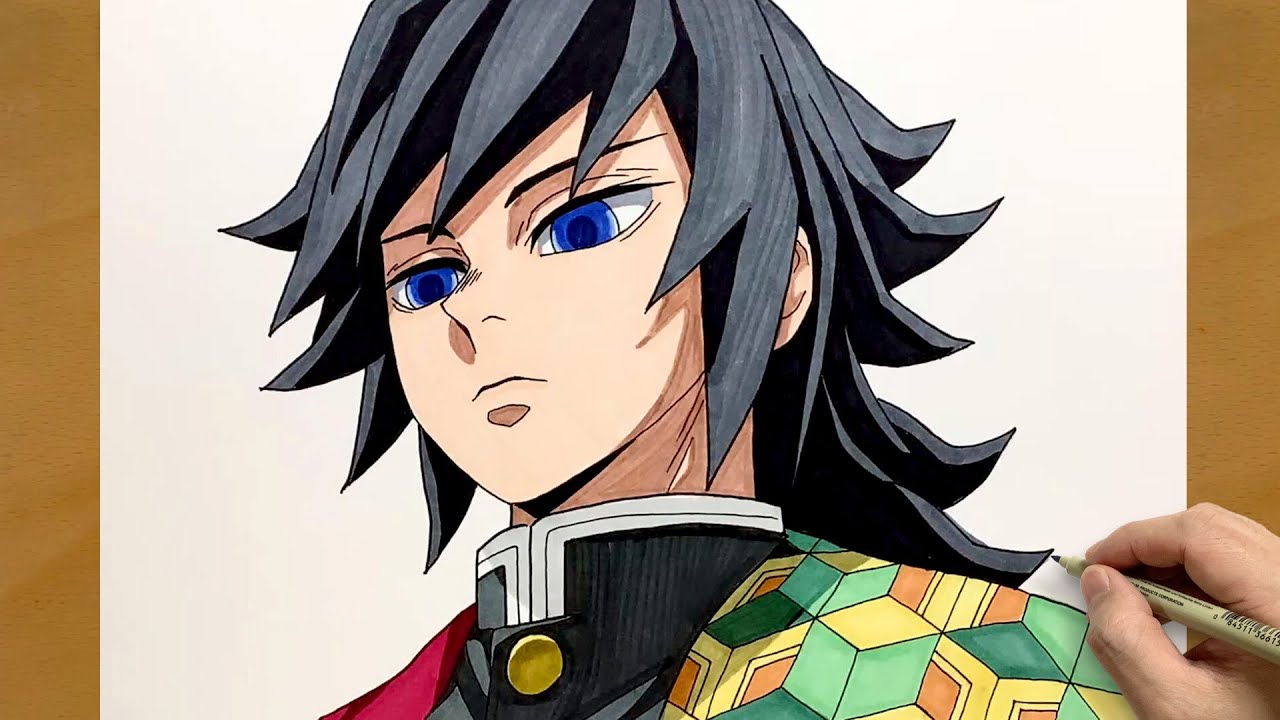 How to Draw Giyu Tomioka from Demon Slayer || Step-by-Step Anime Art ...