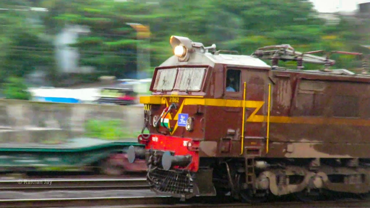 WCAM-2 Rushing In Light Rainshower With 11008 Deccan Express - YouTube