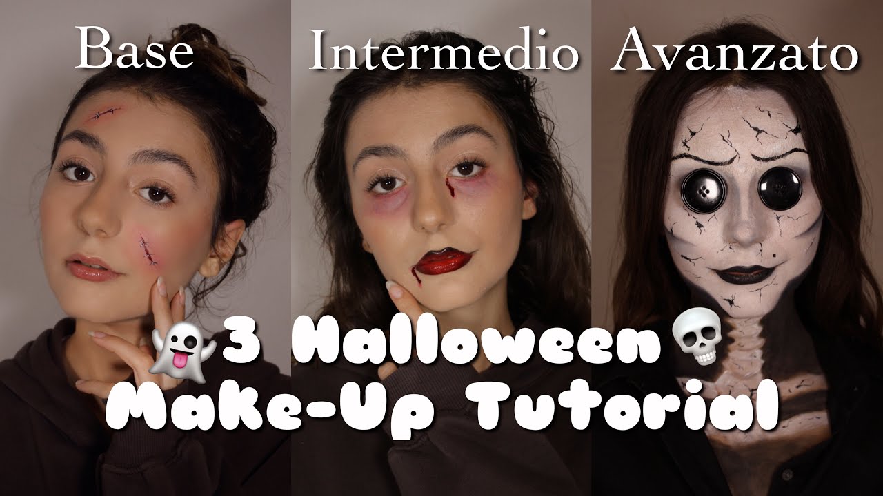 3 Halloween Make-Up Ideas & Tutorial-Facile!💀💄 - YouTube