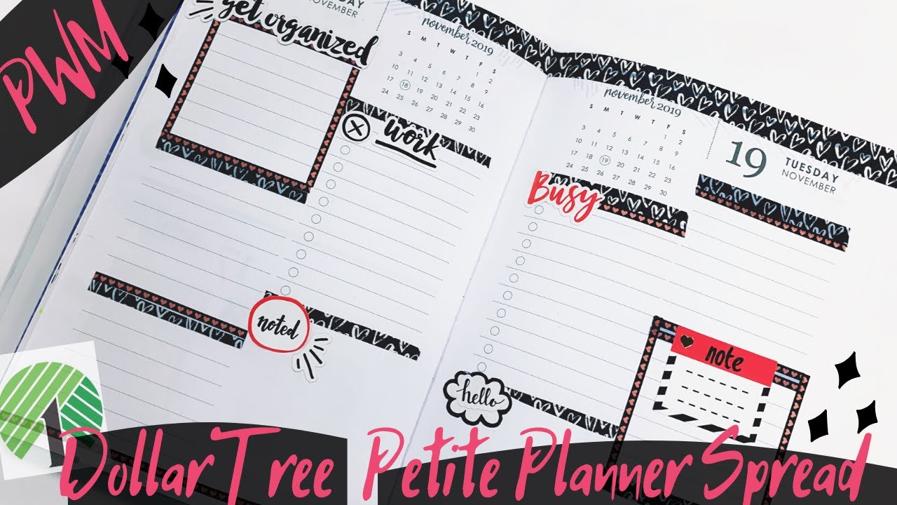 Dollar Tree Plan With Me (Black & White Classic)- Erin Condren- Petite ...