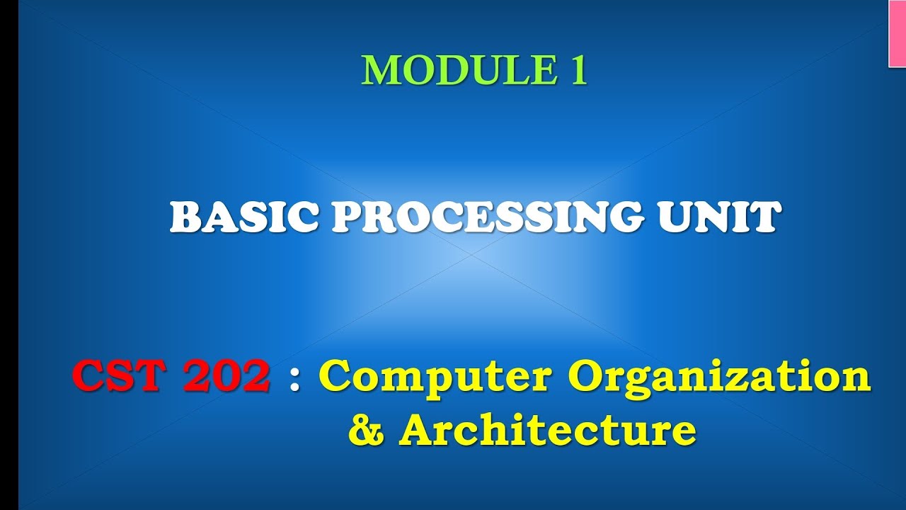 Functional Units Of Computer M11 Ktu Cst 202 Computer Organisation And Architecture Youtube