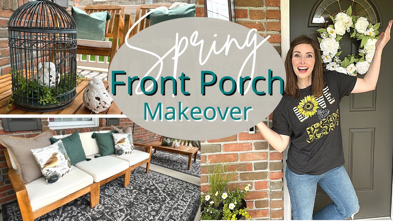 SPRING FRONT PORCH MAKEOVER | SMALL PORCH DECORATING IDEAS 2022 - YouTube