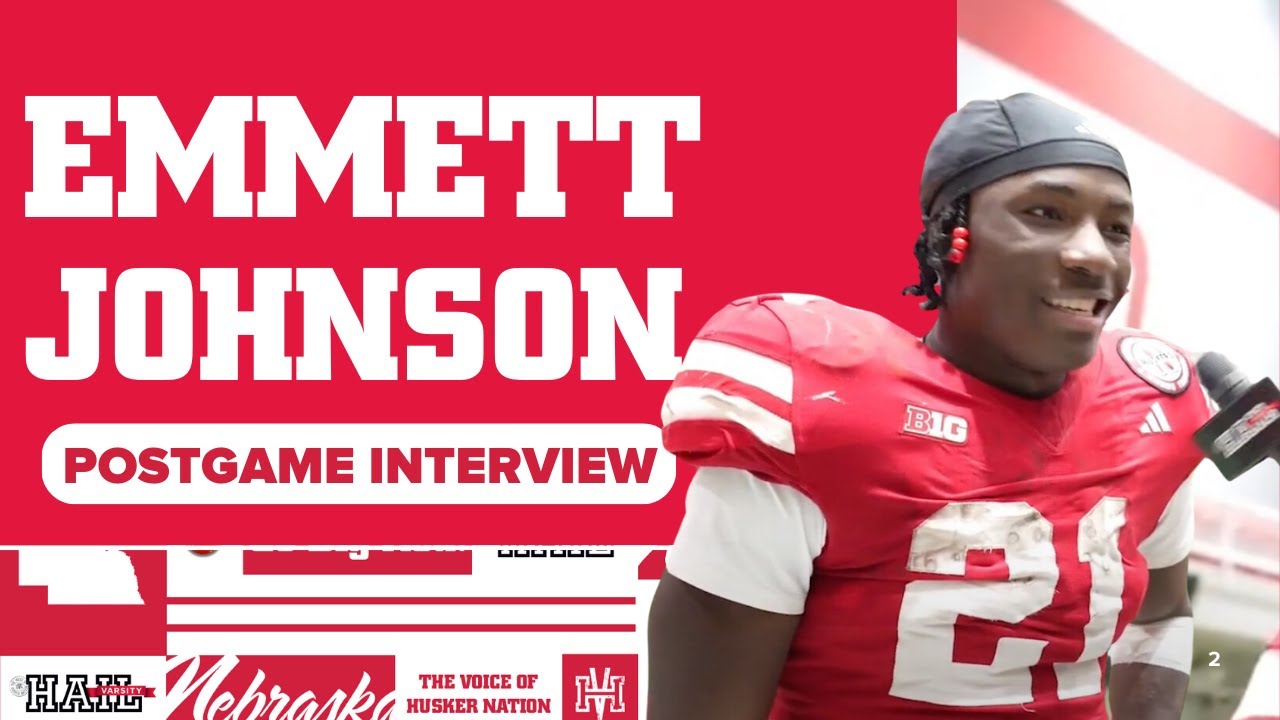 INCREDIBLE Game for Huskers RB Emmett Johnson | Full Interview - YouTube