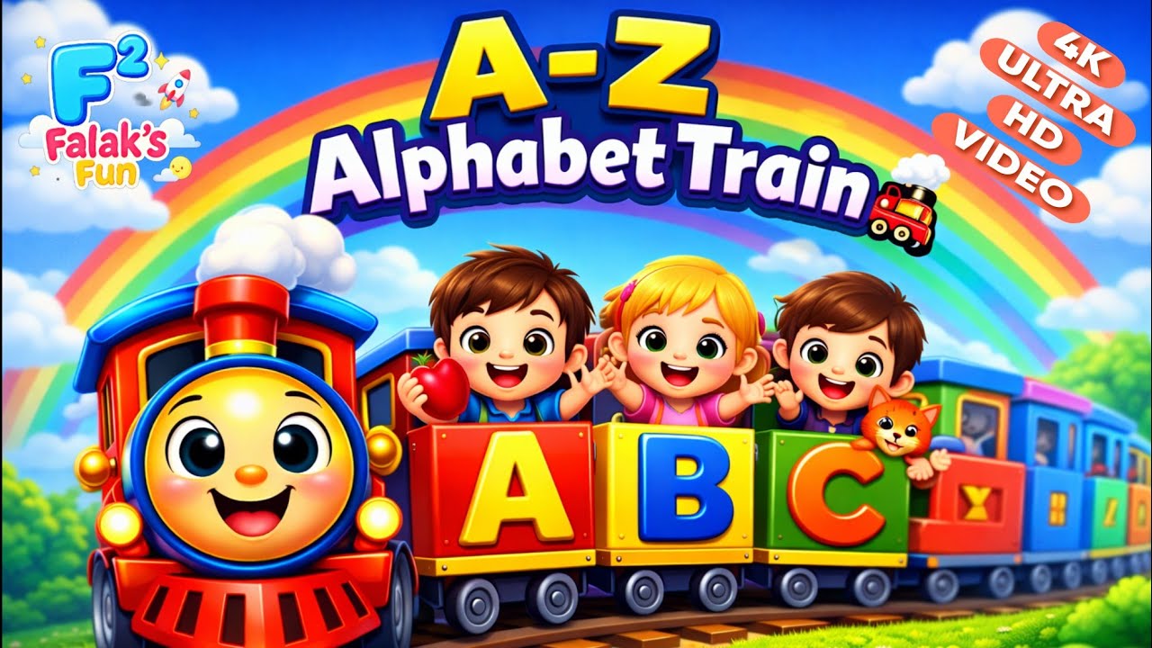 ABCD Learning Song for Kids 👶🎵 | A–Z Alphabet Train 🚂 | Kids Sitting in ...