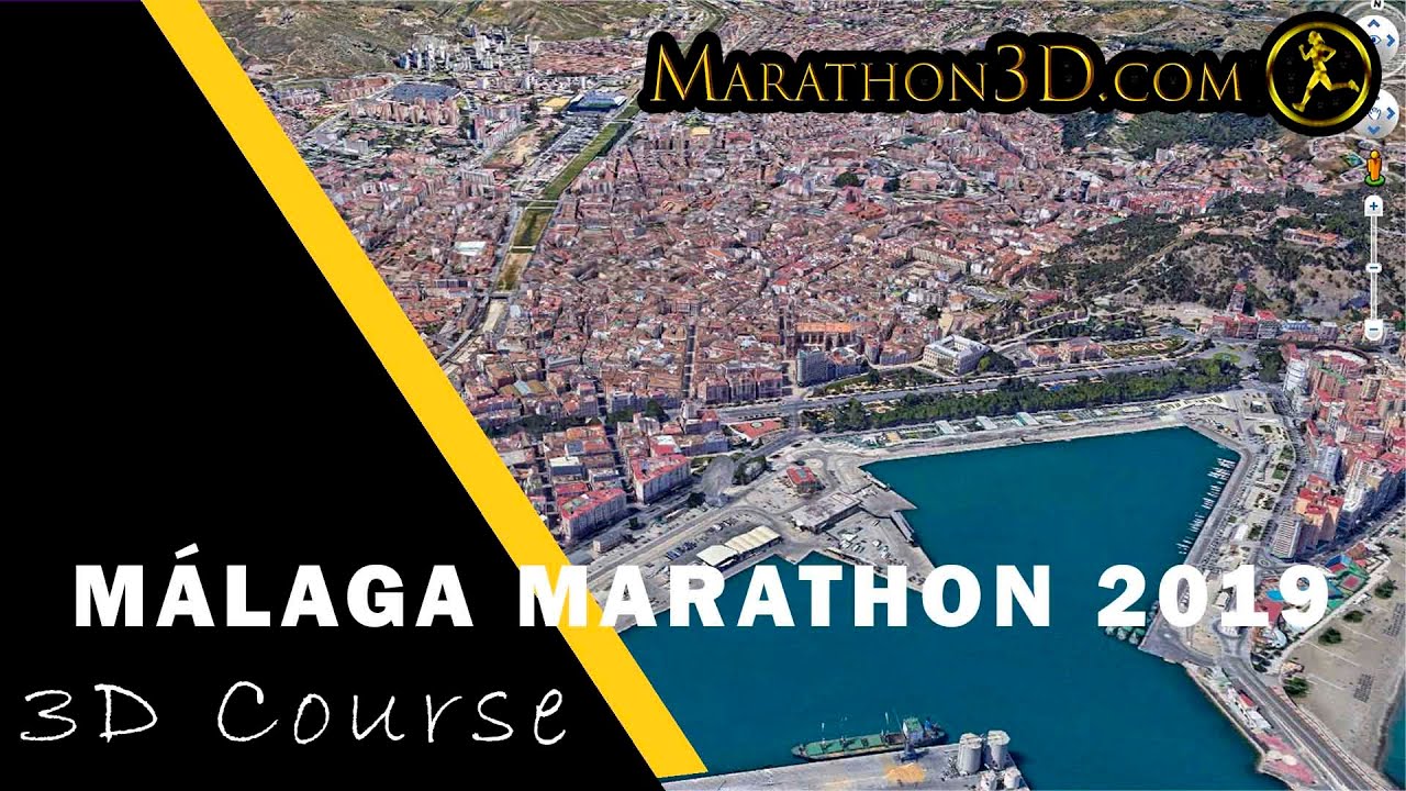 MÁLAGA MARATHON 2019 3D Course | www.Marathon3D.com - YouTube