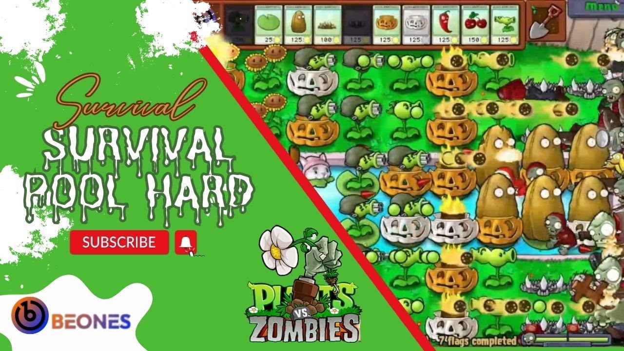 Plants Vs. Zombies | Survival Pool Hard - YouTube