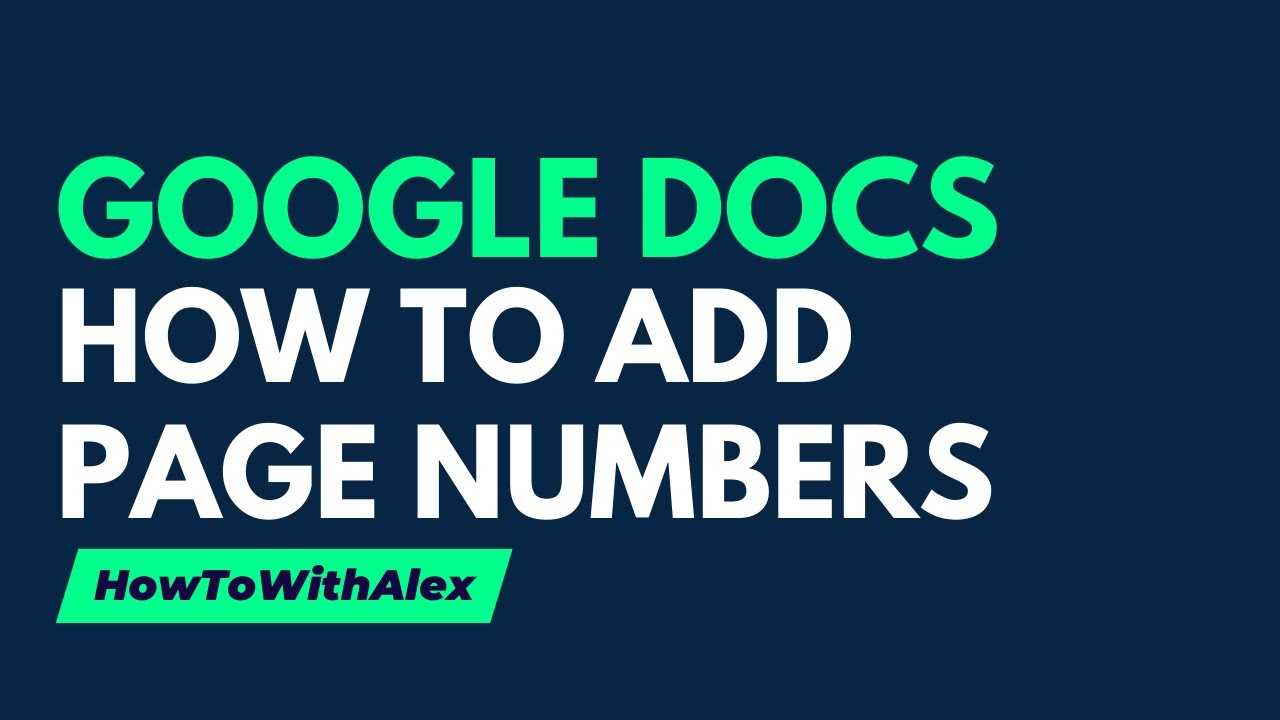 How To Add Page Numbers In Google Docs YouTube How To Add Page Numbers In Google Docs YouTube