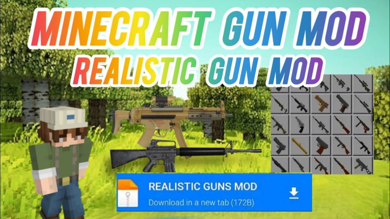 MINECRAFT GUN MOD ️🙏 REALISTIC GUN MOD 🔫🔫 🔫 ️🙏 - YouTube
