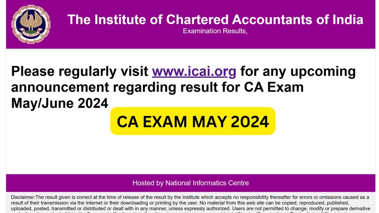 CA Exam May 2024 Result Update | ICAI removed Nov 2023 results Be ready ...