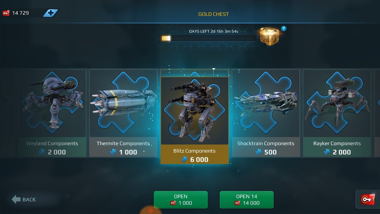 War robots,15000 keys gold chests & superchest opening - YouTube