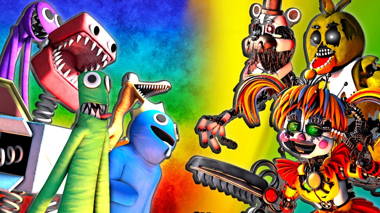 Rainbow Friends & Boxy Boo vs FNaF Scrap Animatronics - YouTube