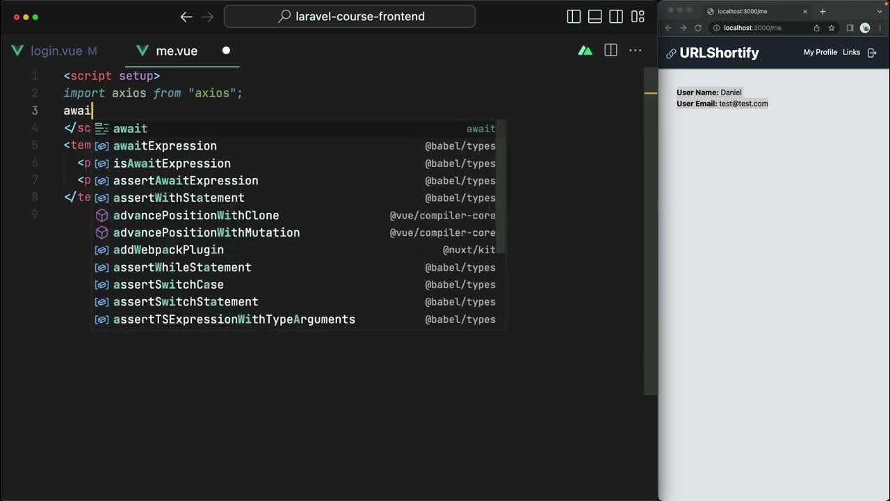 7 login and logout users with laravel fortify for a vue js spa - YouTube