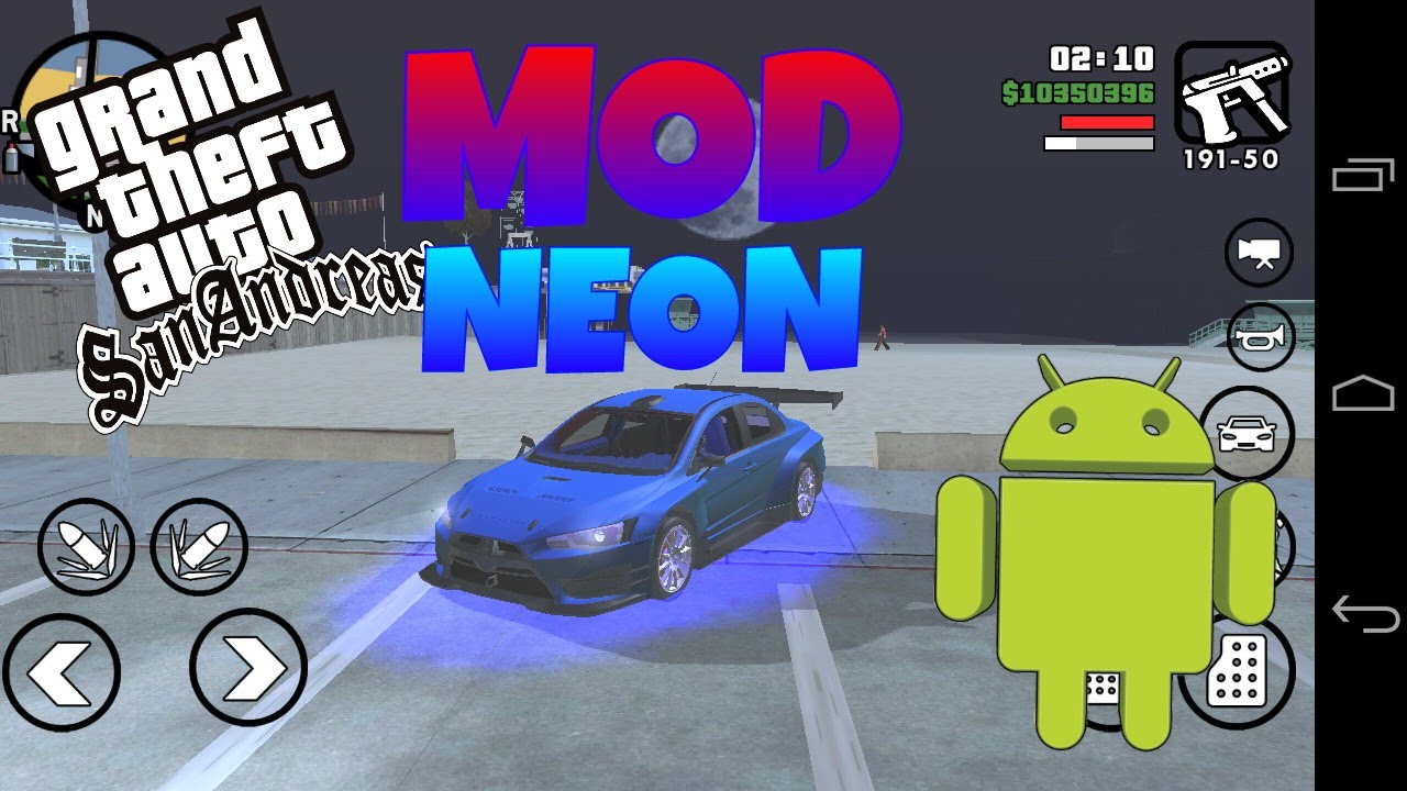 Gta Sa Android |•| Mod Neón Para Coches - YouTube