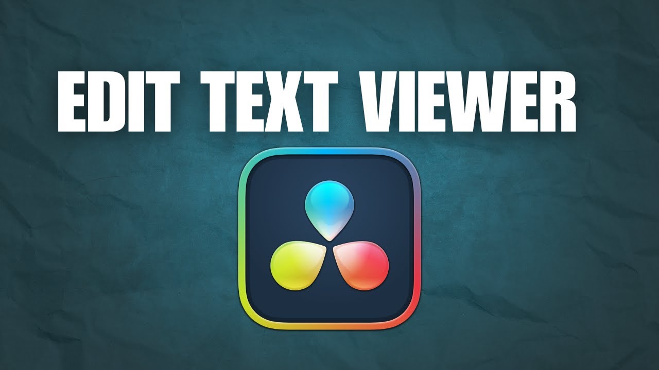 Davinci Resolve 19 Edit Text Viewer - YouTube