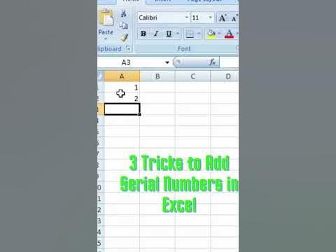 3 Tricks to Add Serial Numbers in Excel @Short - YouTube