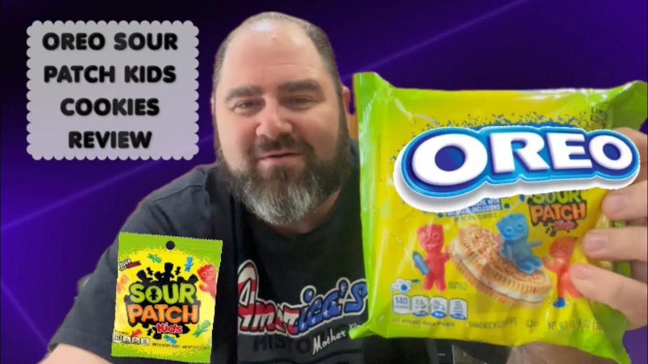 New LIMITED EDITION Oreo Sour Patch Kids Cookies Food Review - YouTube