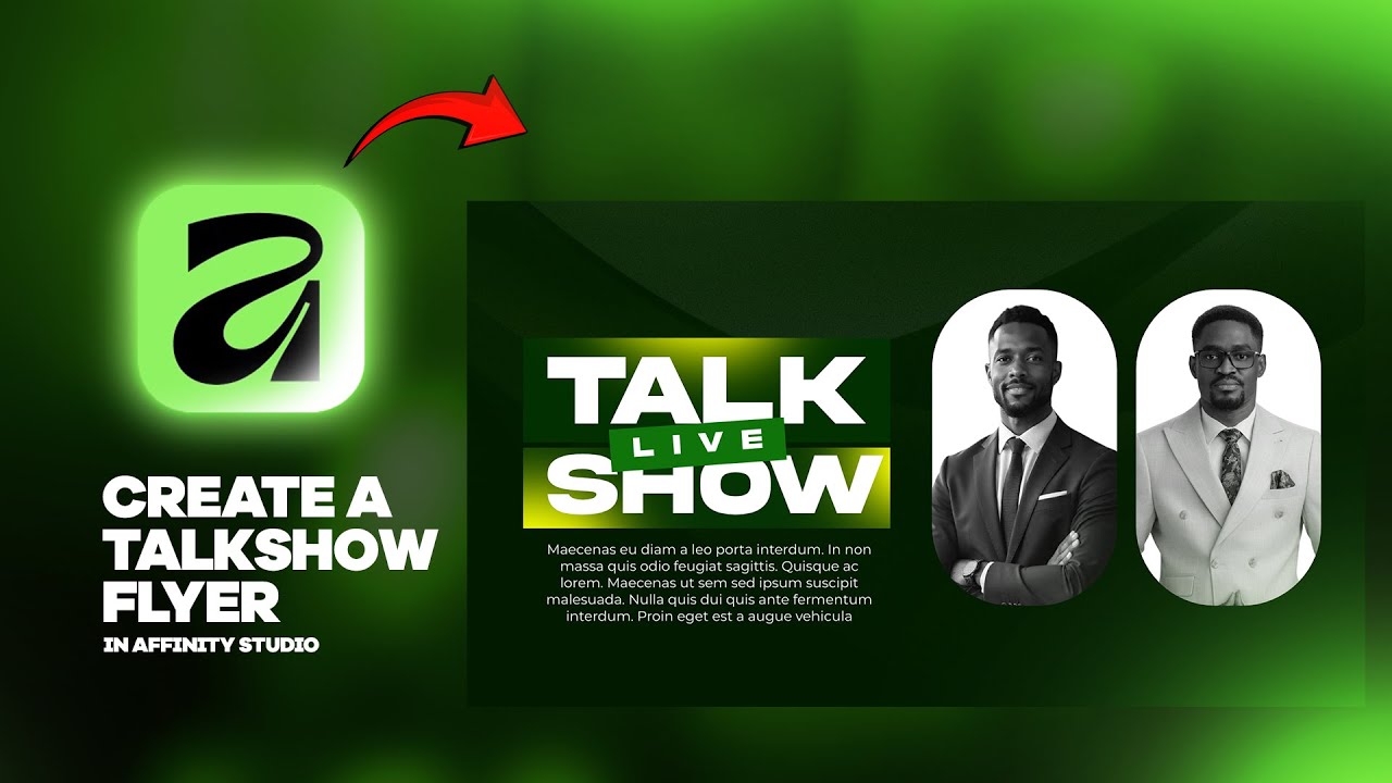 Design a PROFESSIONAL Talk Show Banner in Affinity Designer (Step-by ...