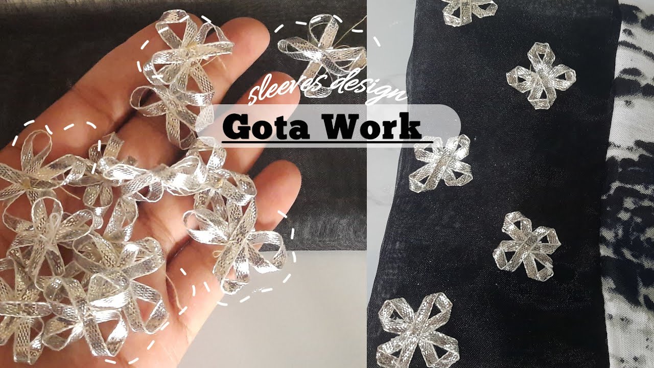 Gota Flower Work Sleeves Design ️ Handwork Sleeves Design ️ Gota Work ...