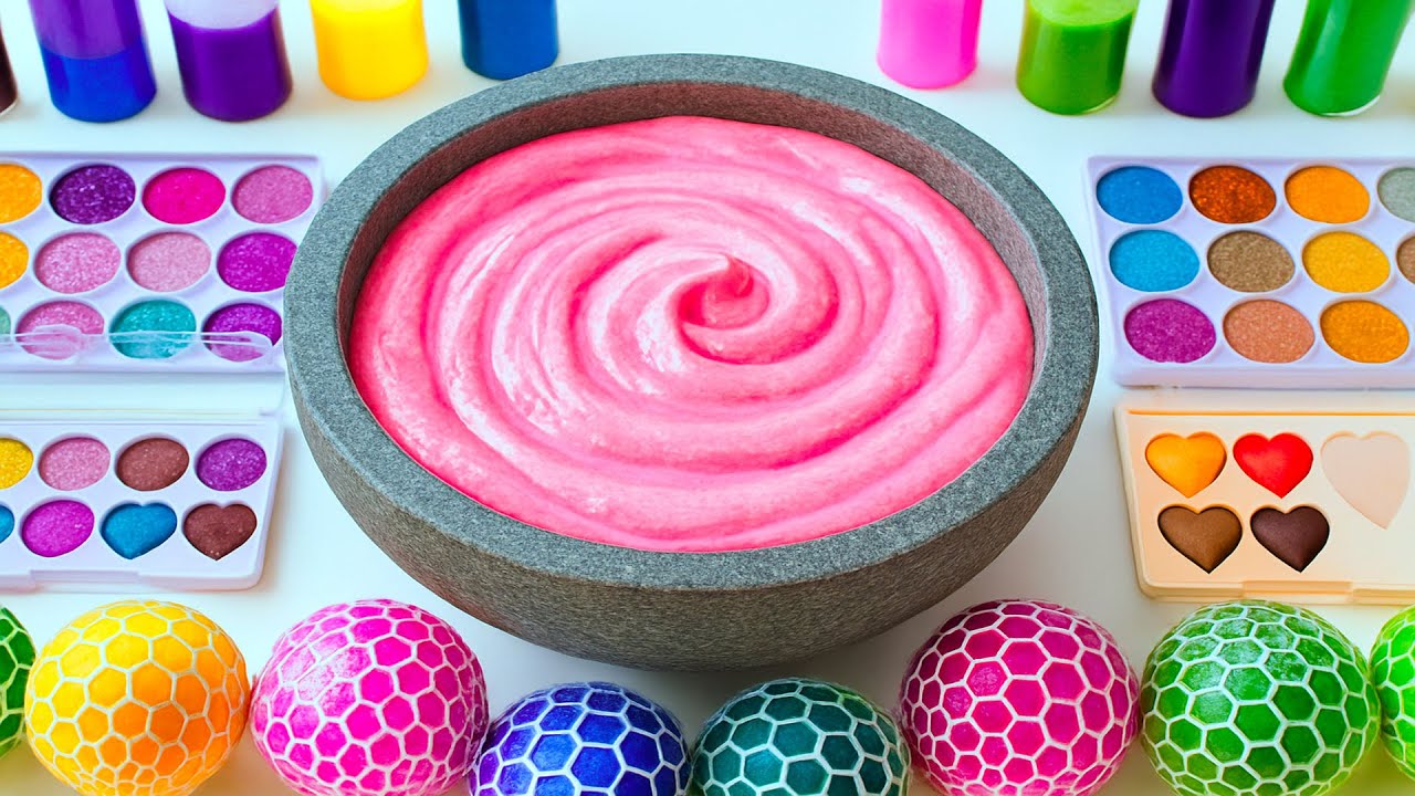 Satisfying Video Mixing Makeup Cosmetics Glitter Squishy Balls into ...