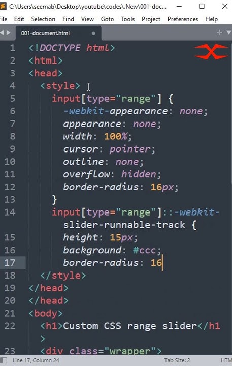 Range Slider | HTML CSS - YouTube