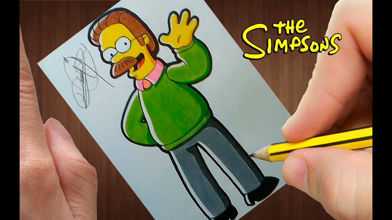 DIBUJO DE NED FLANDERS / DRAWING NED FLANDERS # 3 (LOS SIMPSON - THE ...