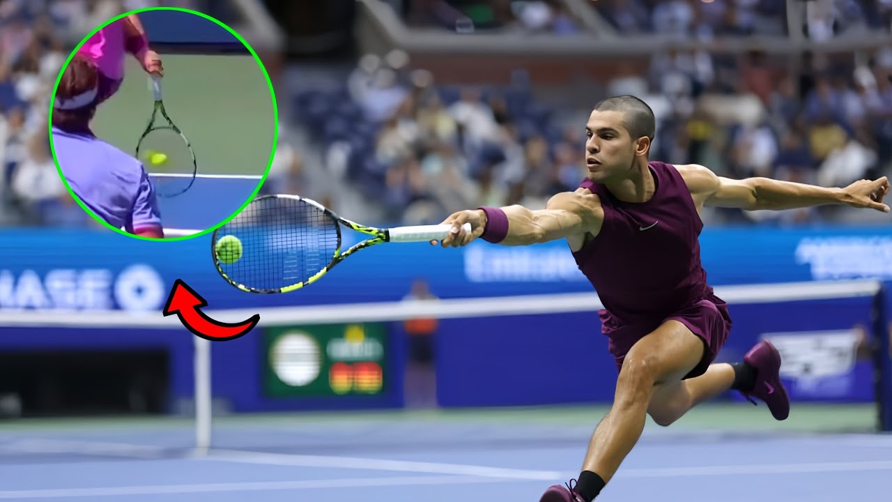 Carlos ALCARAZ jaw DROPPING behind the back SHOT UNBELIEVABLE shot ever ...