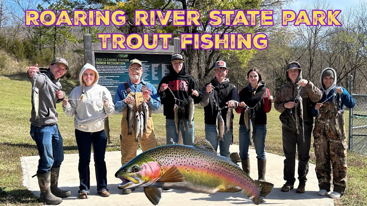 Rainbow Trout Fishing at Roaring River State Park, Missouri - YouTube