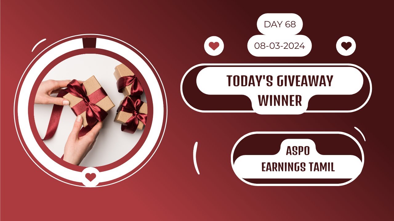 Day 68 Giveaway Winner | 08-03-2024 | Comment and Win ...