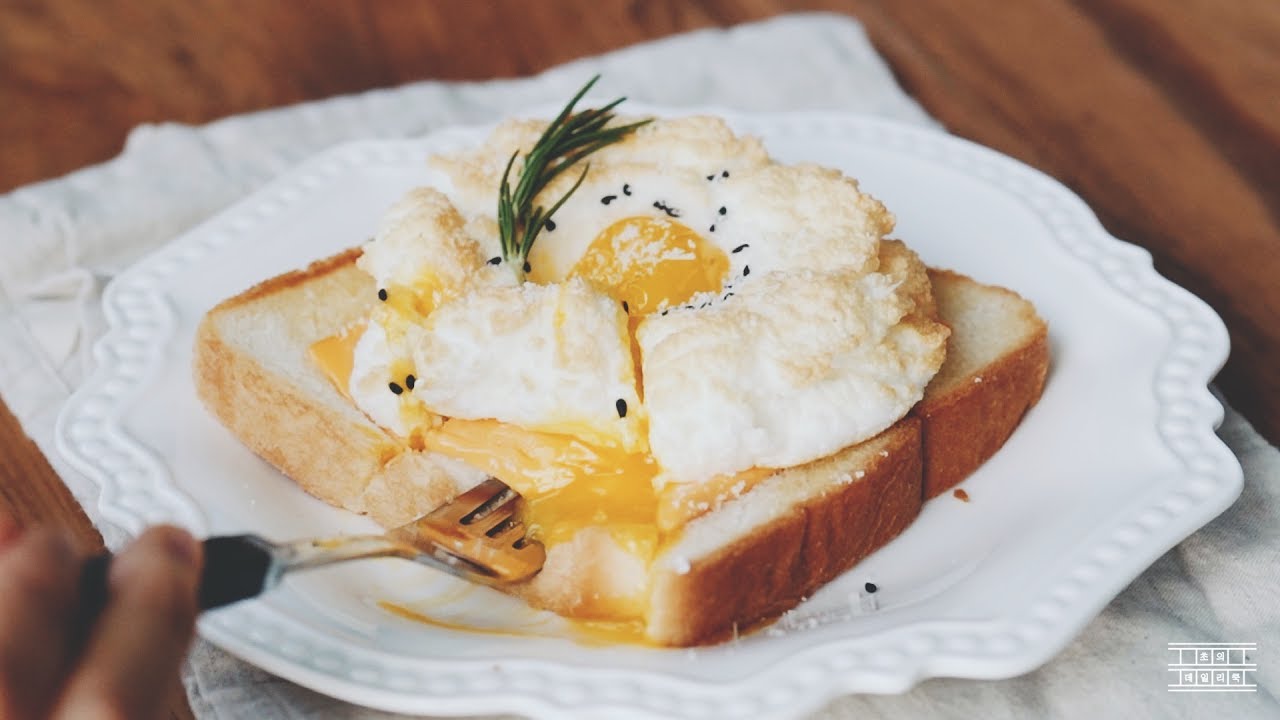 HOW TO MAKE 'CLOUD EGG'~* (+TOAST) : Cho's daily cook - YouTube