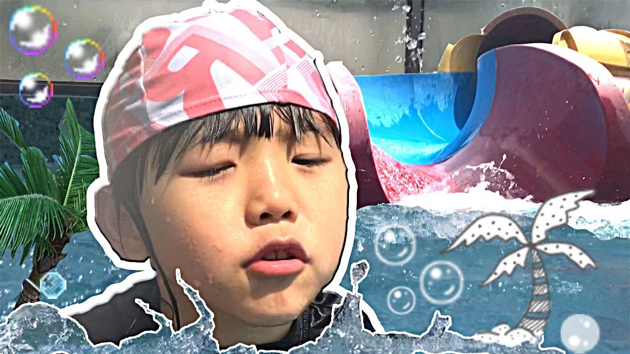 [삐삐리하] 찜질방 옥상 수영장(경기광주 황금스파랜드)물놀이-Pippi Liha swims at Jimjilbang(Korean ...