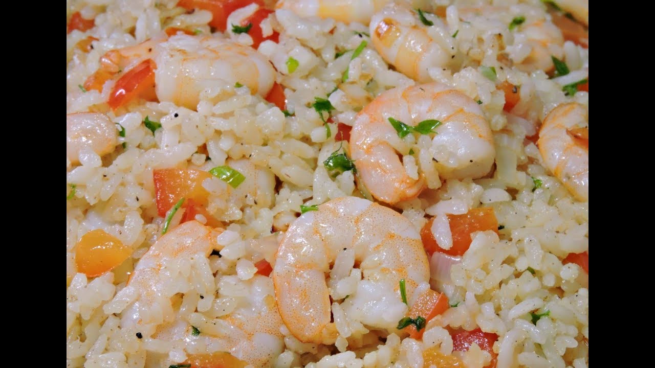 Guisado de arroz con camarones.- RecetasdeLuzMa - YouTube