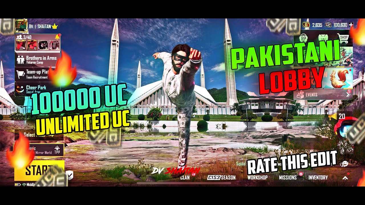 PAKISTANI LOBBY IN PUBG MOBILE WITH 100000 UC | VIP DAKU - YouTube