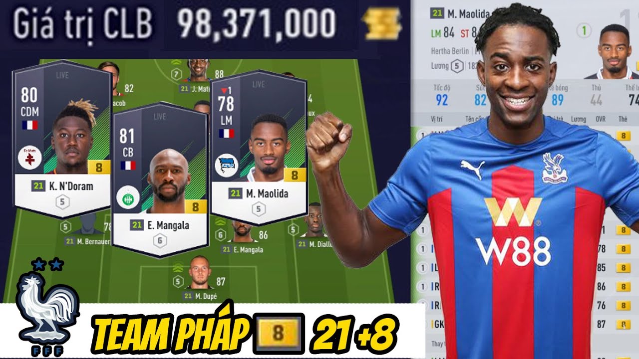 Team Color Pháp 21 +8 CỰC KHỦNG Với tam tấu MATETA - MAOLIDA - JACOB ...