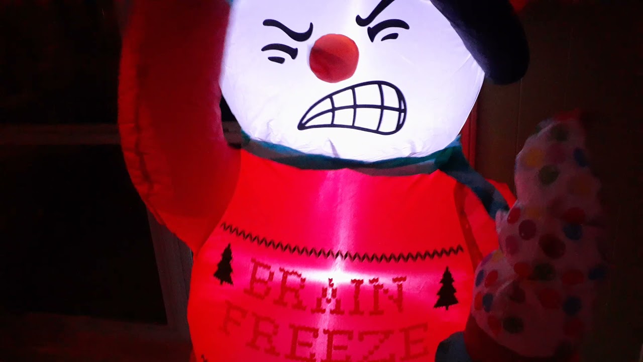 Gemmy Brain Freeze Snowman 6 ft Airblown Inflatable - YouTube
