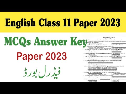 english mcqs class 11 fbise - federal board english paper 2023 class 11 ...