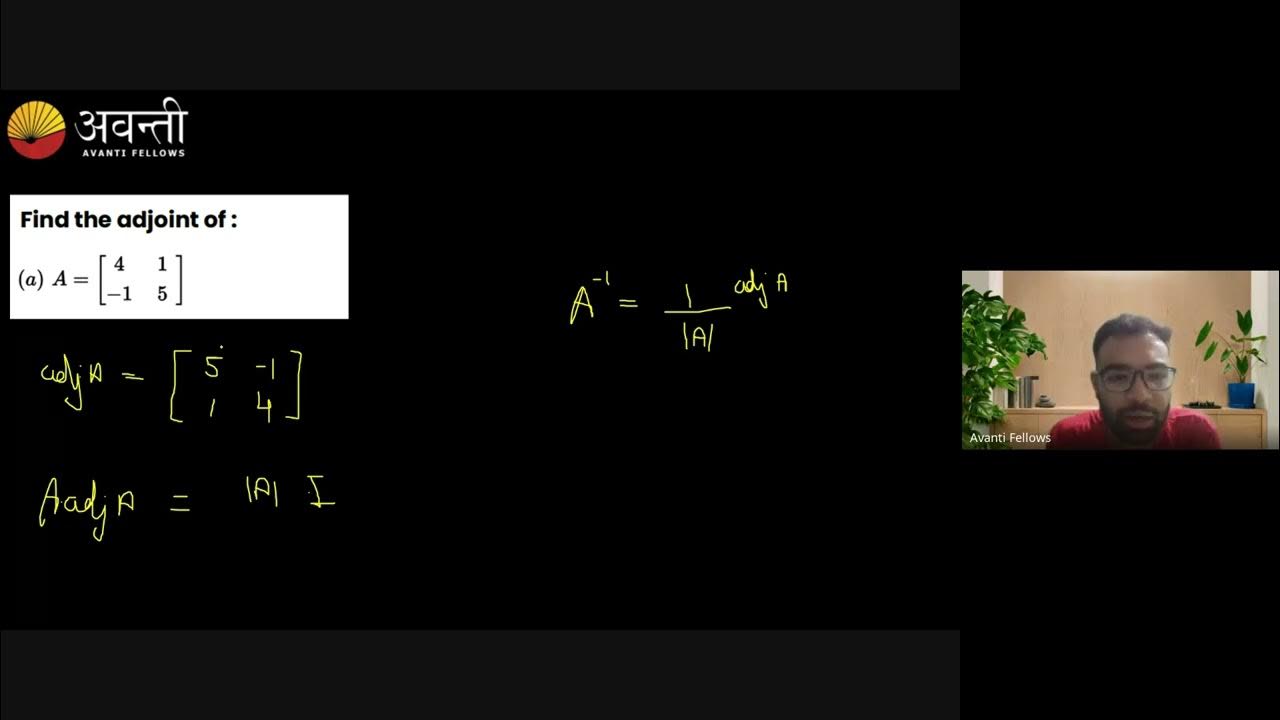 Matrices and Determinants - Properties of Adjoint | 12th JEE Math ...